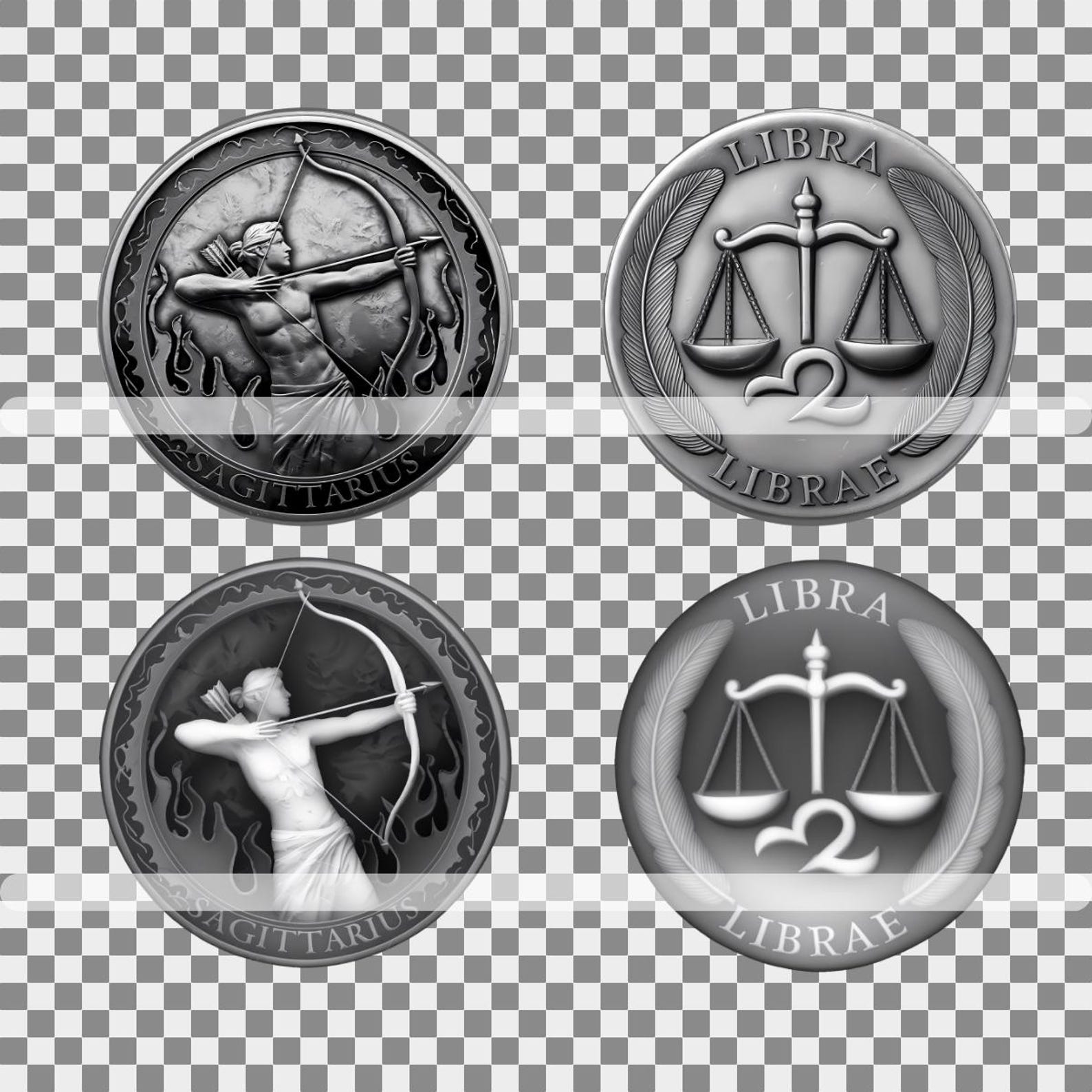 Ancient Zodiac Signs Coin PNG Zodiac Signs Laser Coin Bundle Brass Coin ...