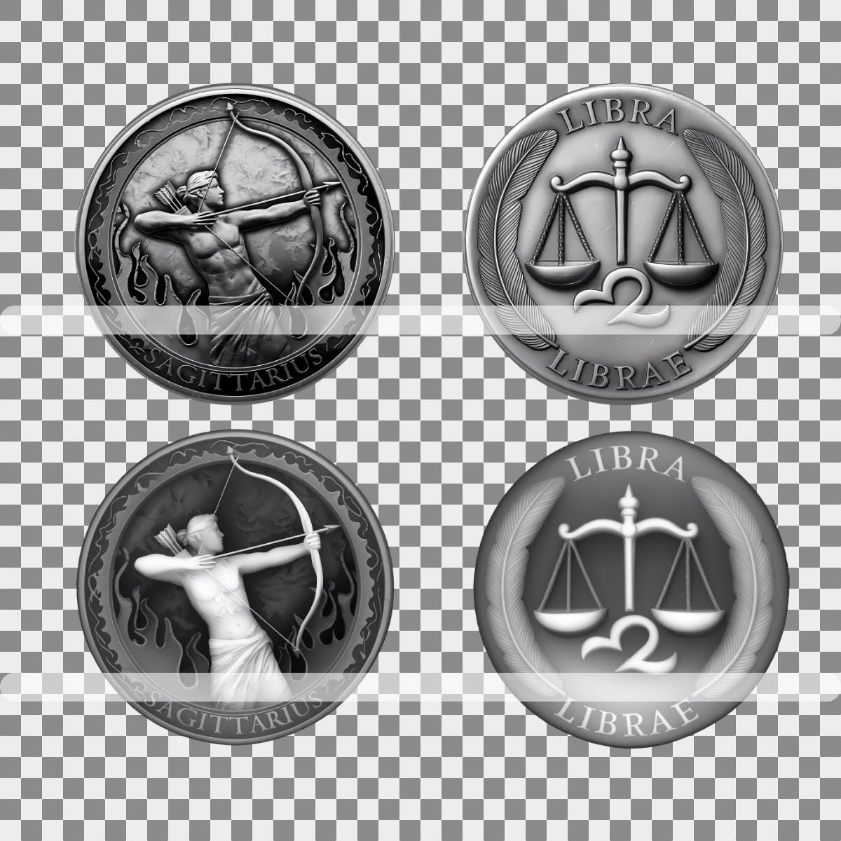 Ancient Zodiac Signs Coin PNG Zodiac Signs Laser Coin Bundle Brass Coin ...