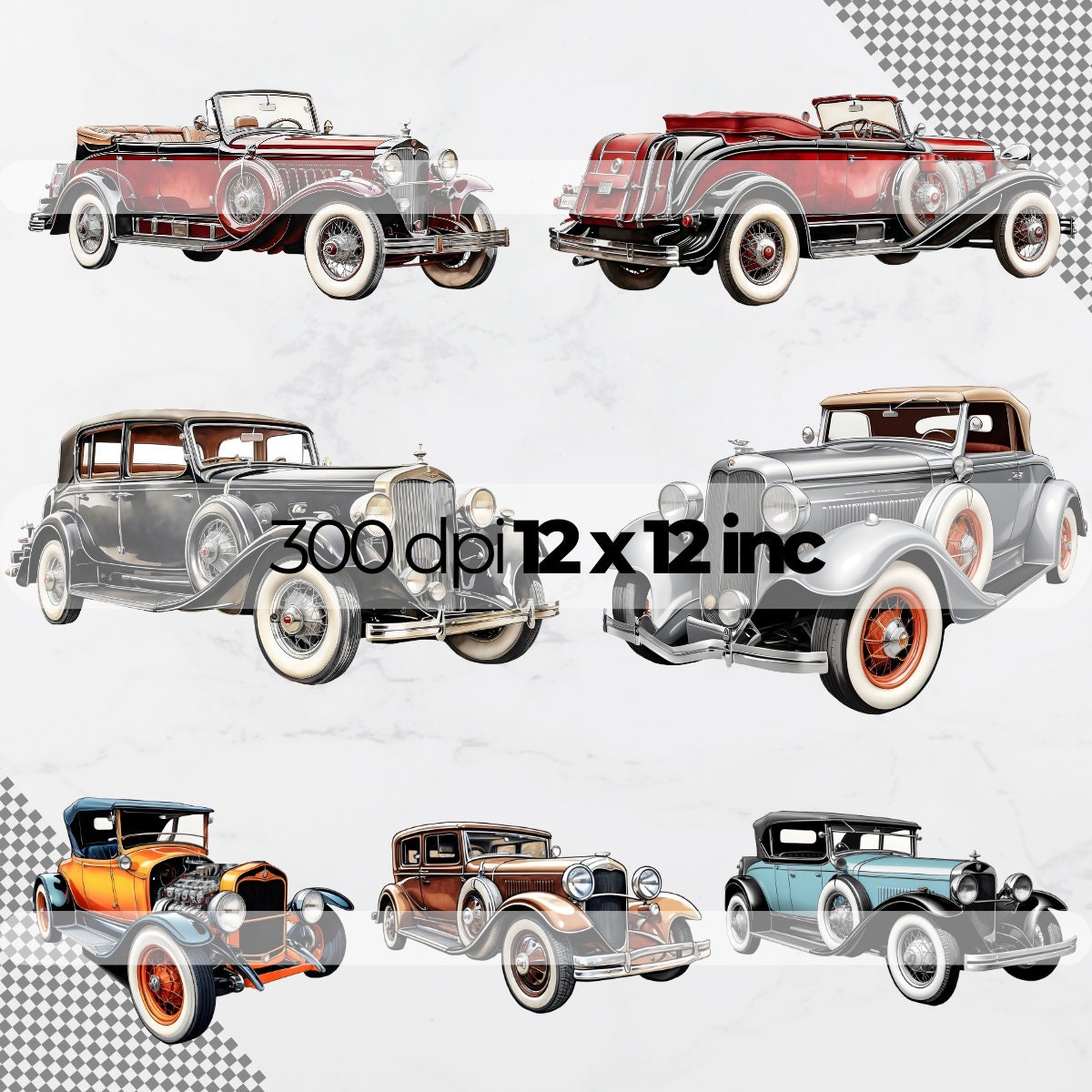 Classic Cars Clipart Bundle Muscle Cars PNG Vintage Car Clipart Car ...