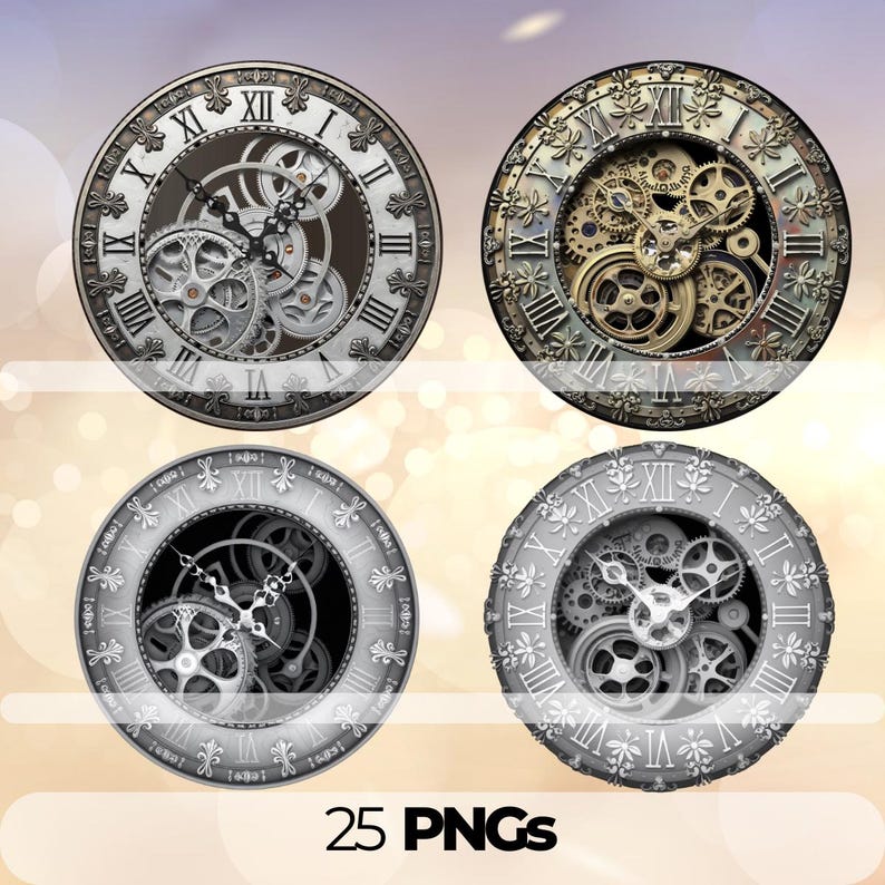 Gear Clock Coin Depth Map Bundle: 3D Depth Maps for Laser Engraving (PNG + Depthmaps) - Etsy