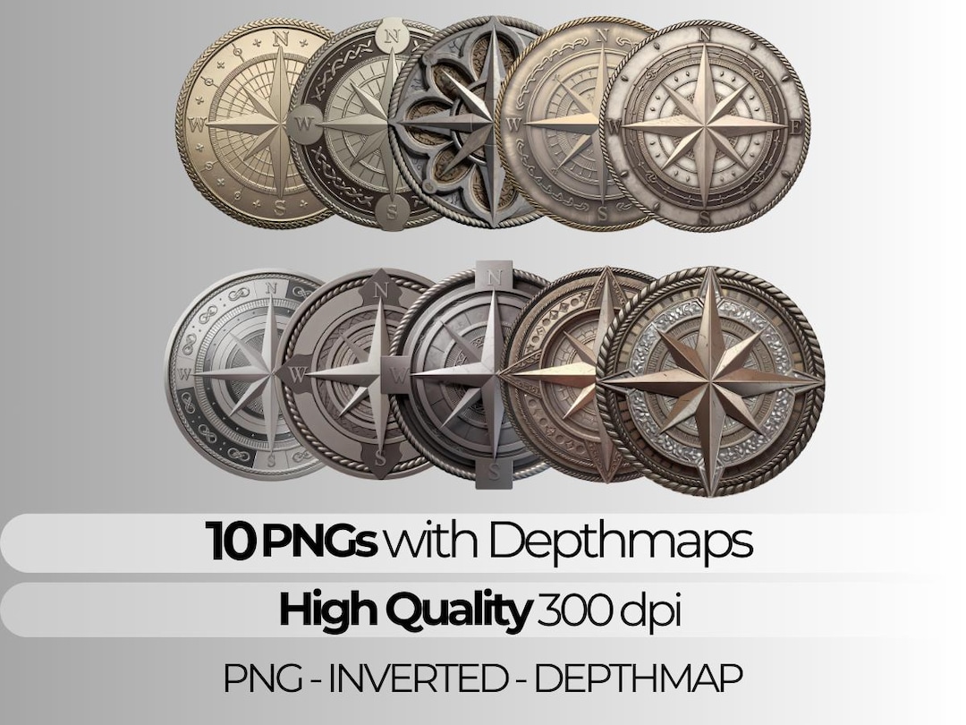 Compass Coin PNG Clipart Coin Depth Map 3D Laser Engrave Brass Coin ...