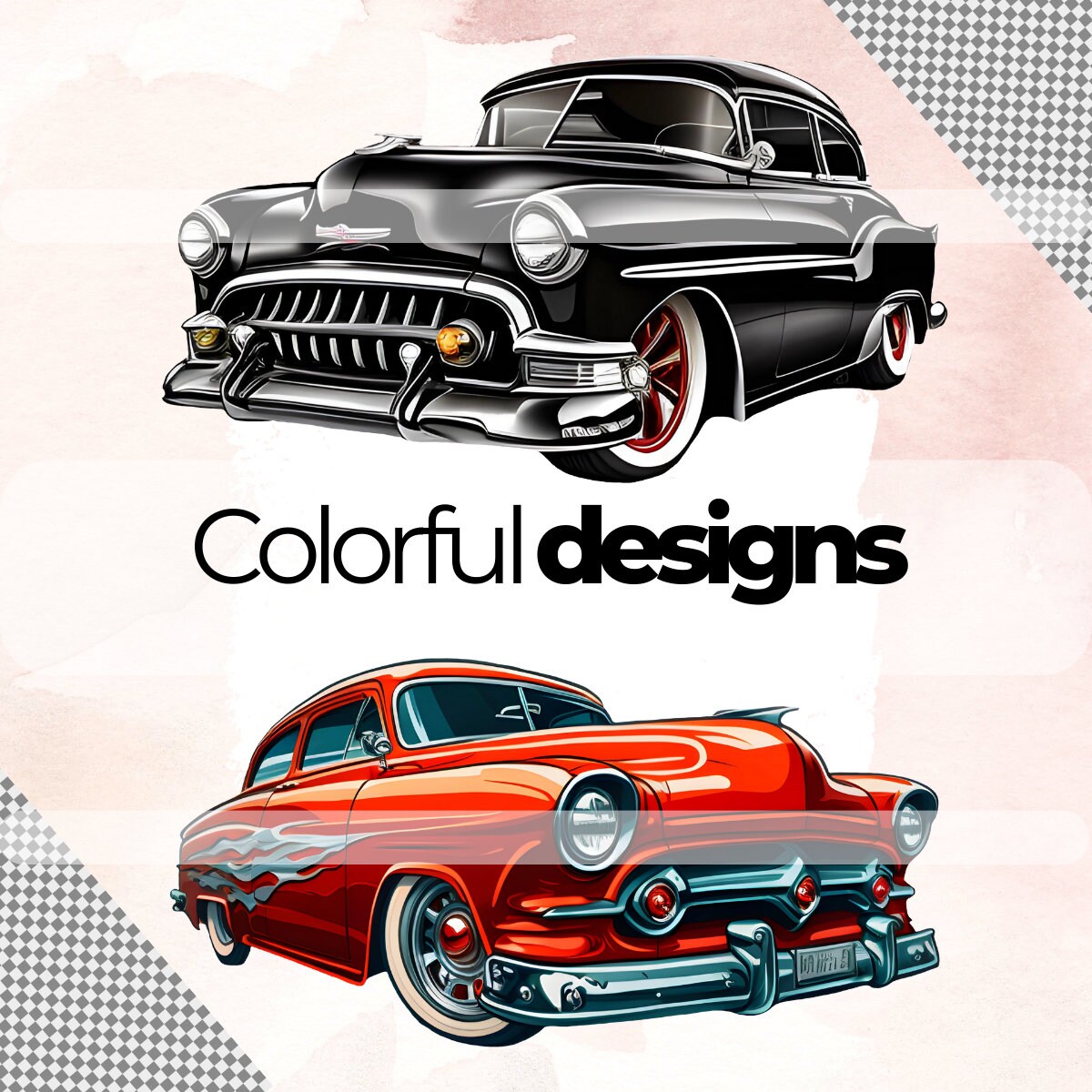Classic Cars Clipart Bundle Muscle Cars PNG Vintage Car Clipart Car ...