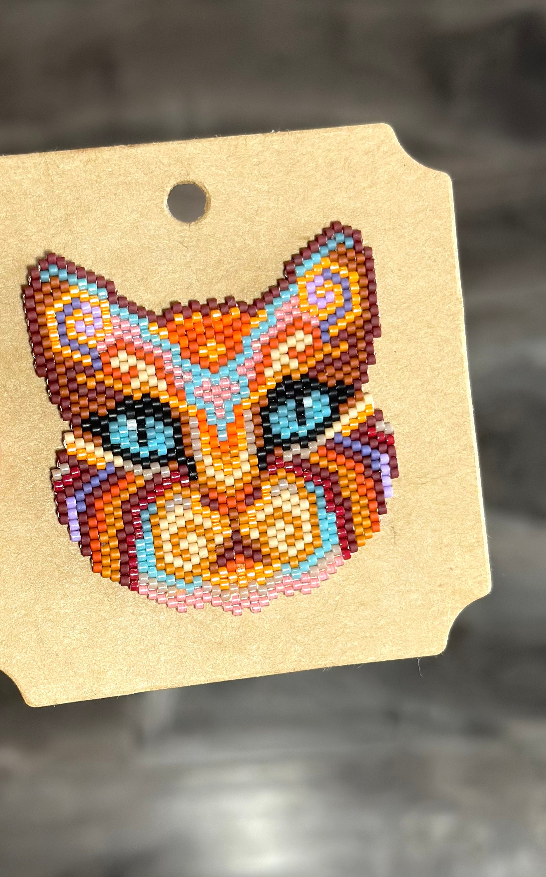 Cat Beading Pattern Beaeded Mandala Cat Brooch Beaded Cat - Etsy