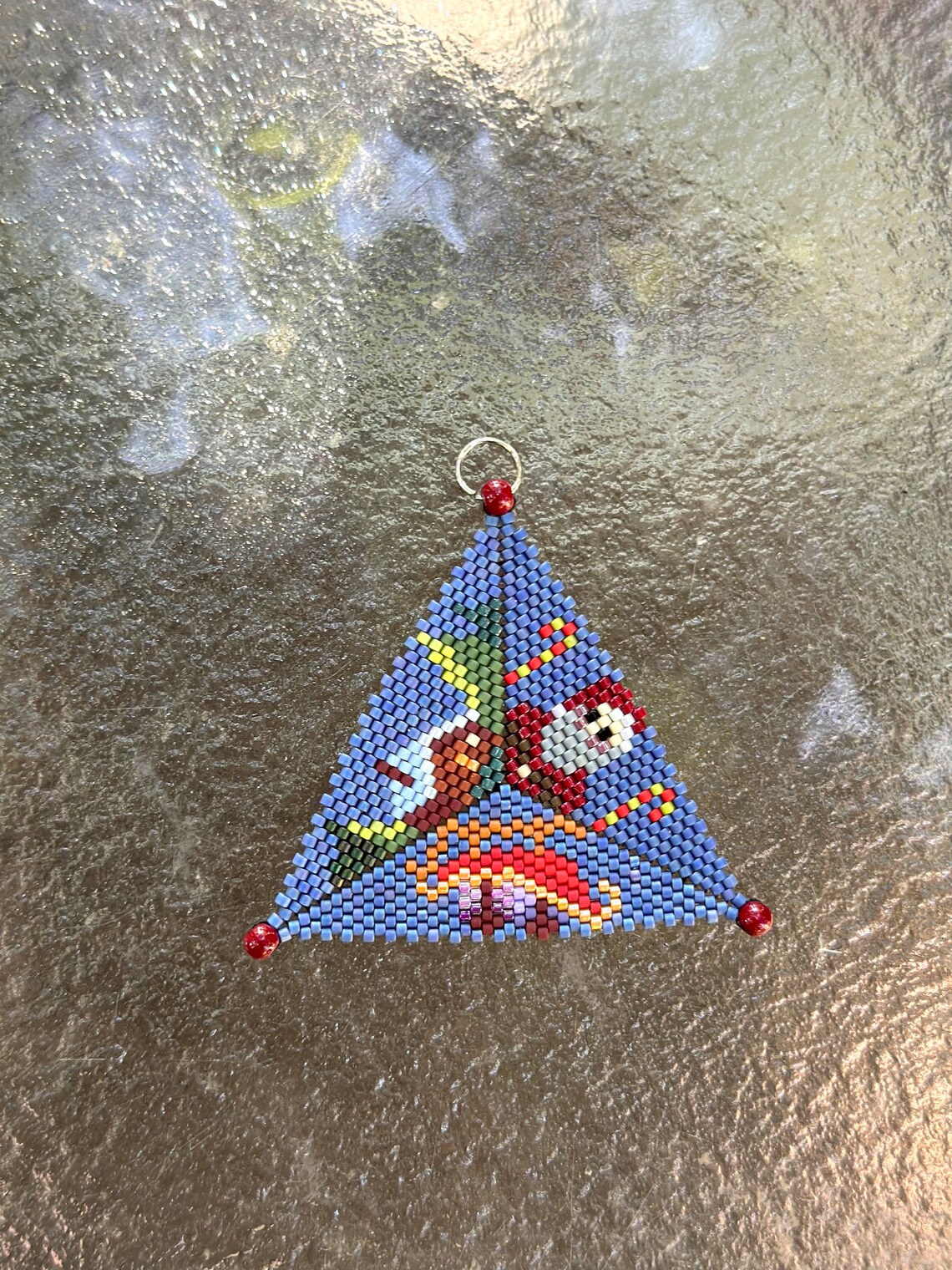 Christmas Peyote Triangle Pattern, Santa Bead Pattern, Sleigh Beading ...