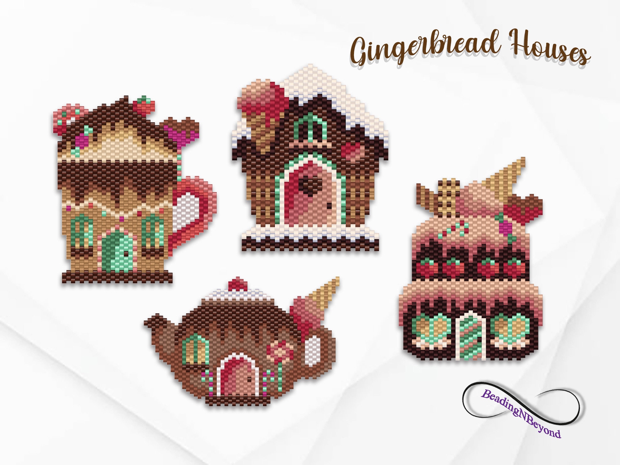 Christmas House Beading Pattern Gingerbread House Pattern - Etsy
