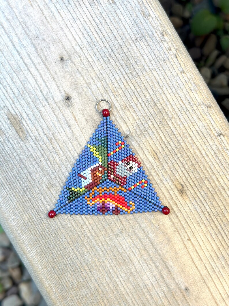 Christmas Peyote Triangle Pattern, Santa Bead Pattern, Sleigh Beading ...