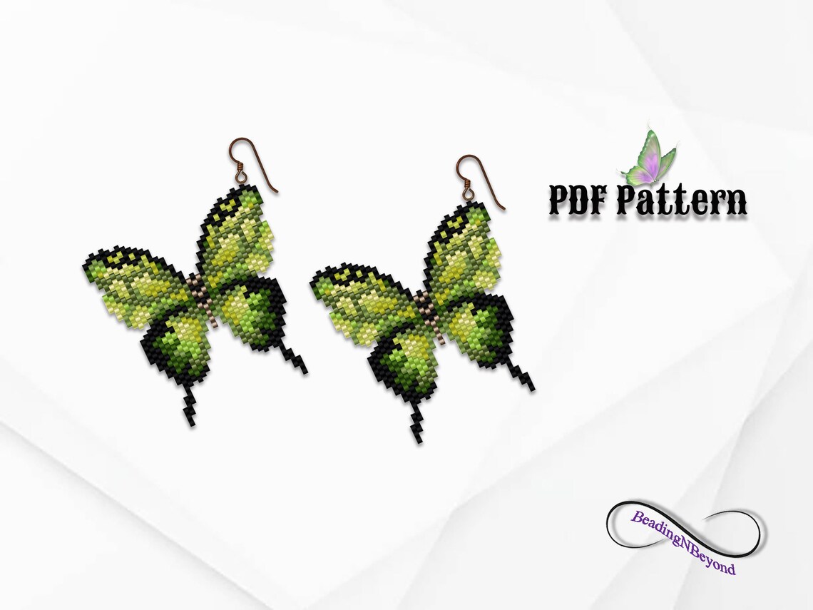 Butterfly Beading Pattern Swallowtail Butterfly Earrings - Etsy