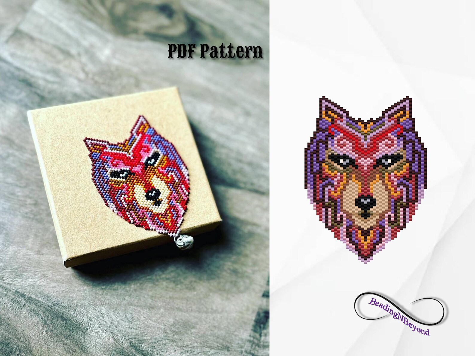 Animal Beading Patterns, Brick Stitch Wolf, Beaded Owl Earrings, Mandala Cat Beading Pattern ...
