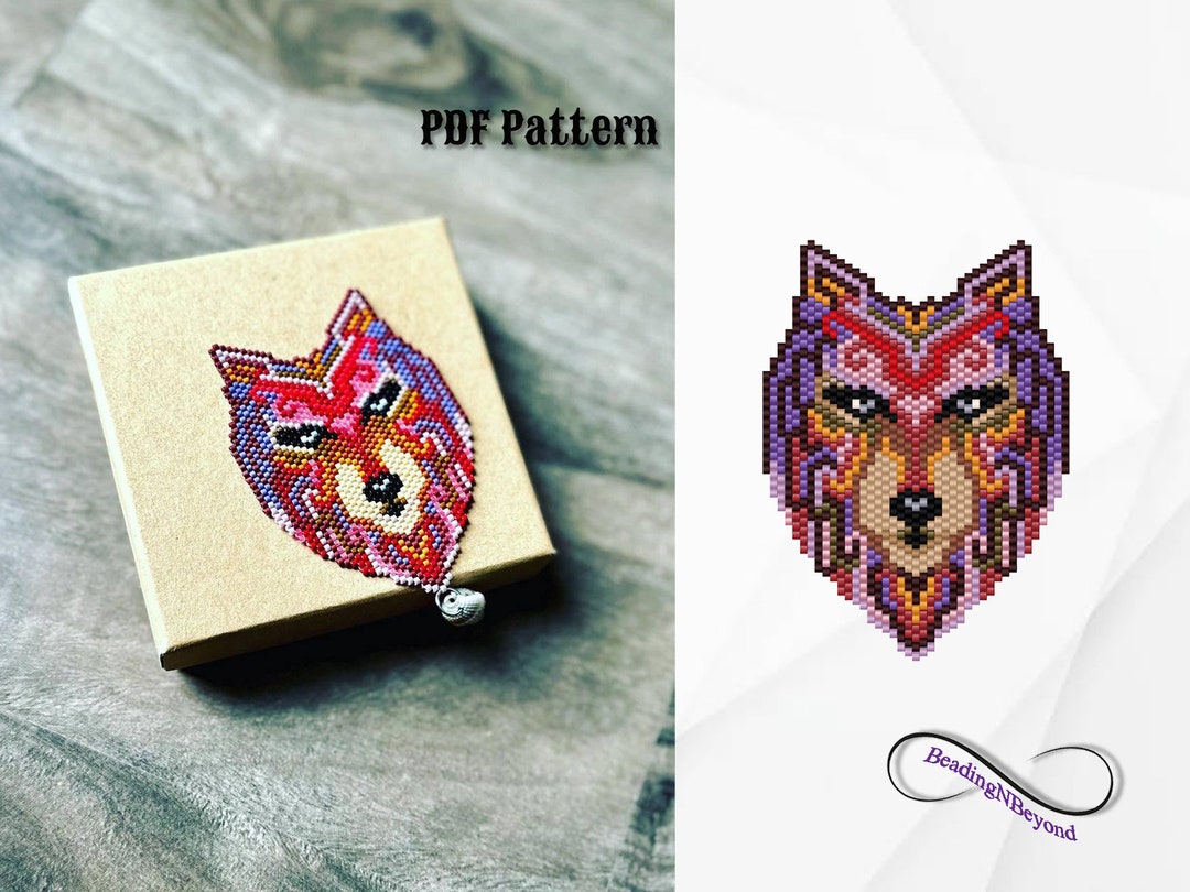Native American Wolf Bead Pattern, Peyote/brick Stitch Wolf Pattern ...