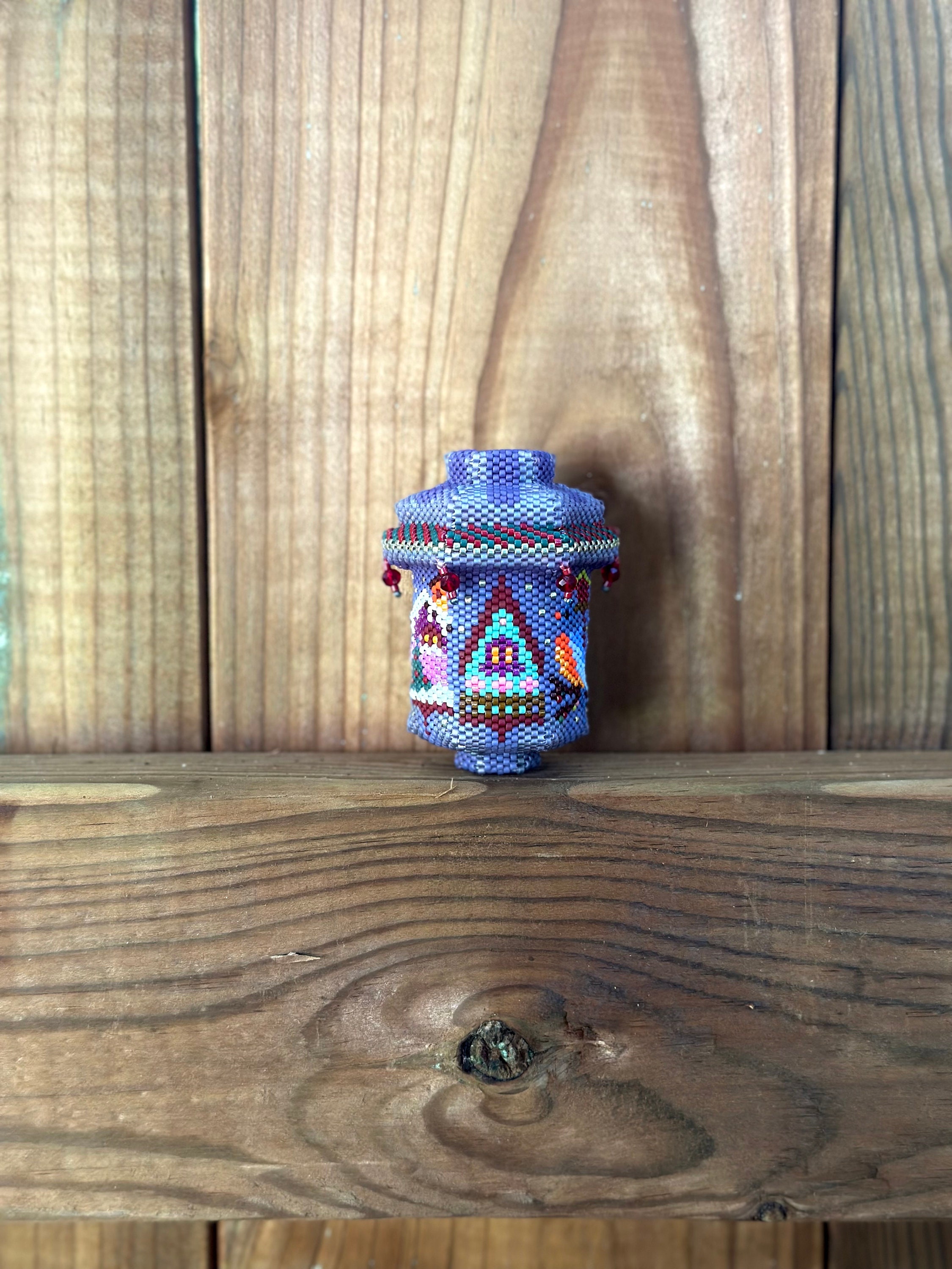 Christmas Beaded Lantern Turtorial, Beaded Birdhouse Lantern, 3D Beaded ...