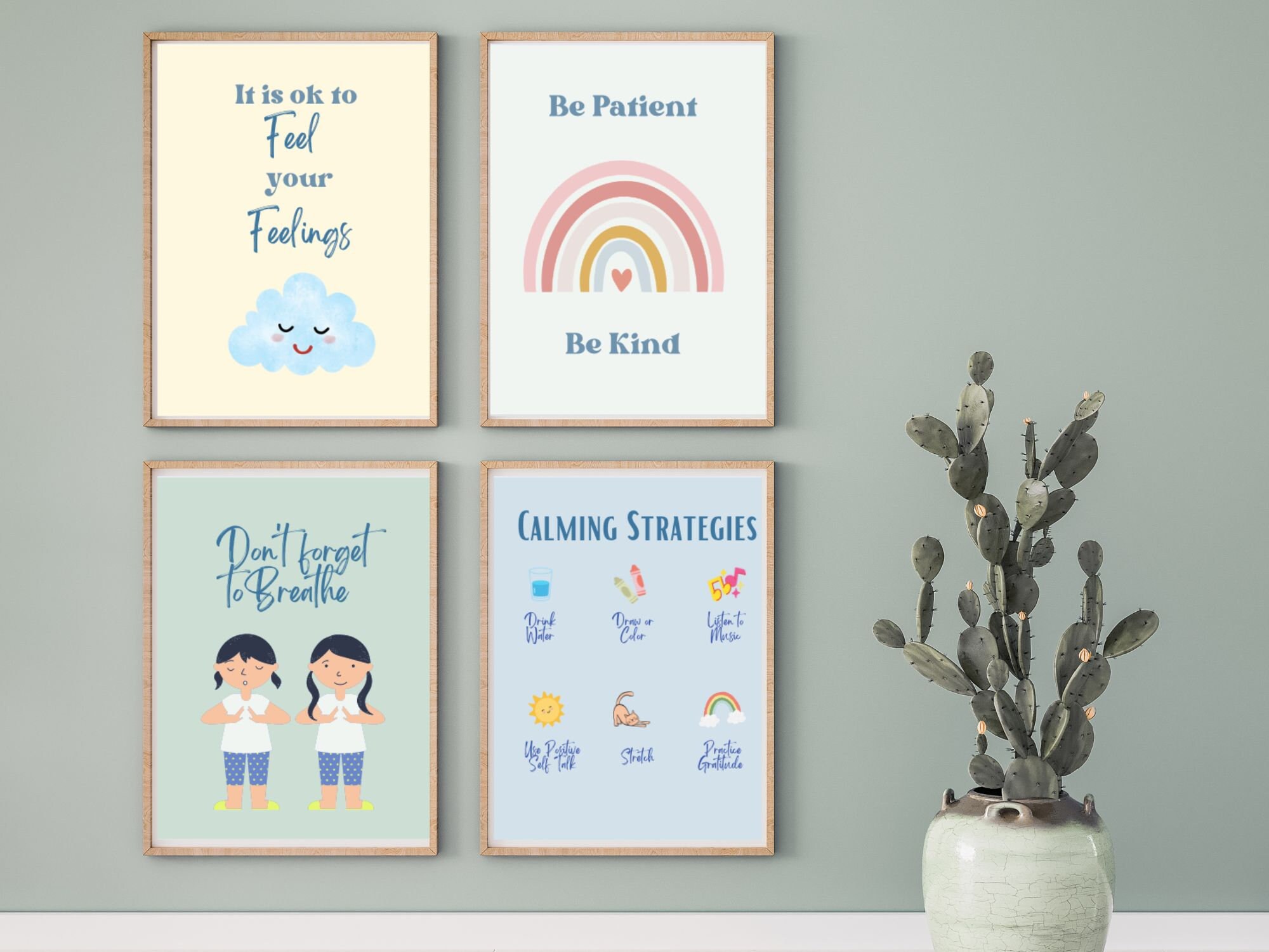 Printable Calming Wall Art Prints- Classroom Decor- Set of 4 ...