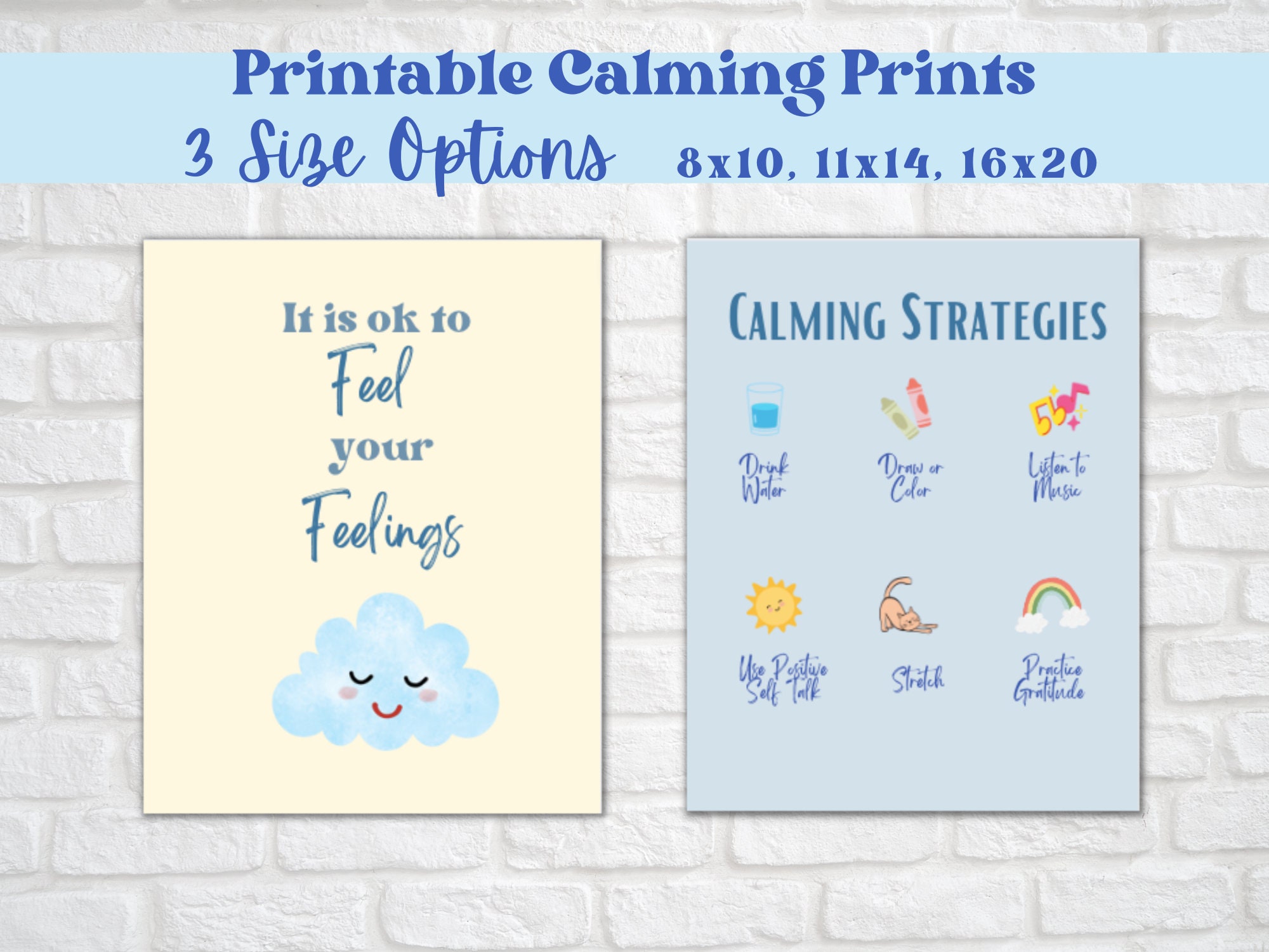 Printable Calming Wall Art Prints- Classroom Decor- Set of 4 ...