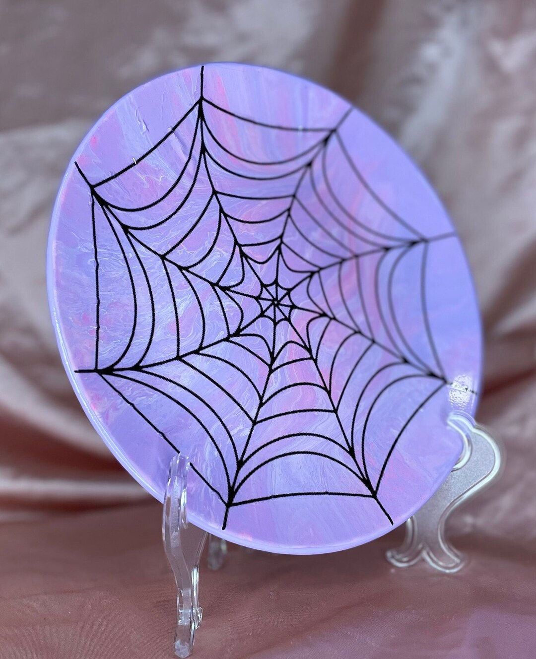 Trippy Tray: Pastel Spider Web, Pastel Spider Web Decor Trinket Tray ...