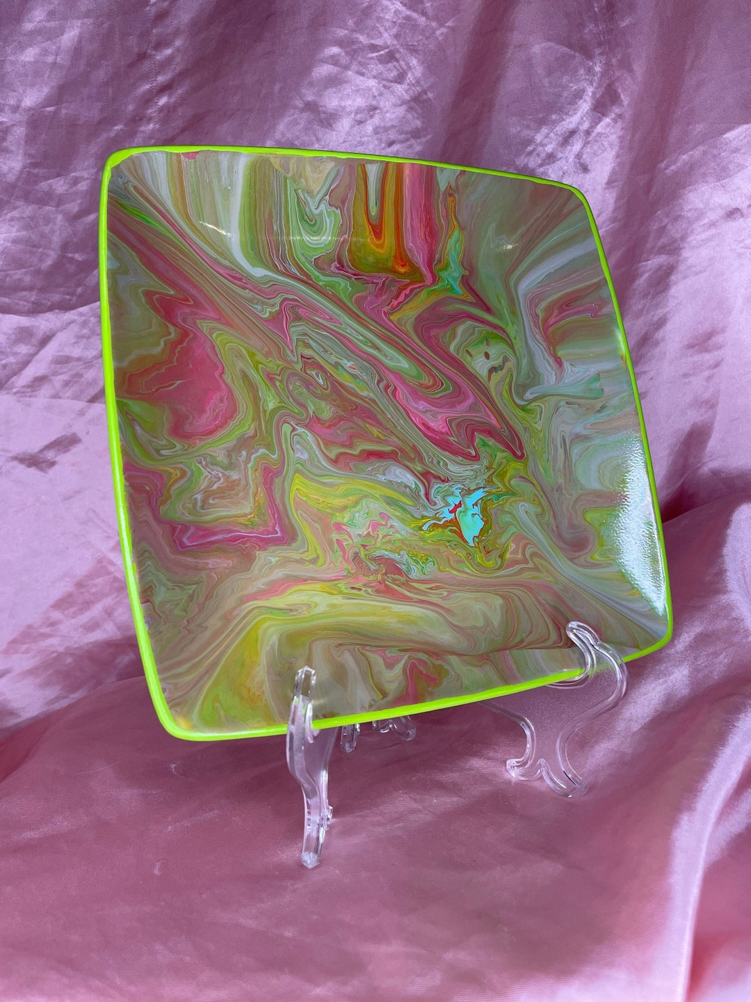 Trippy Tray: Tropic Rainbow, Green Rainbow Decorative Plate Dish ...