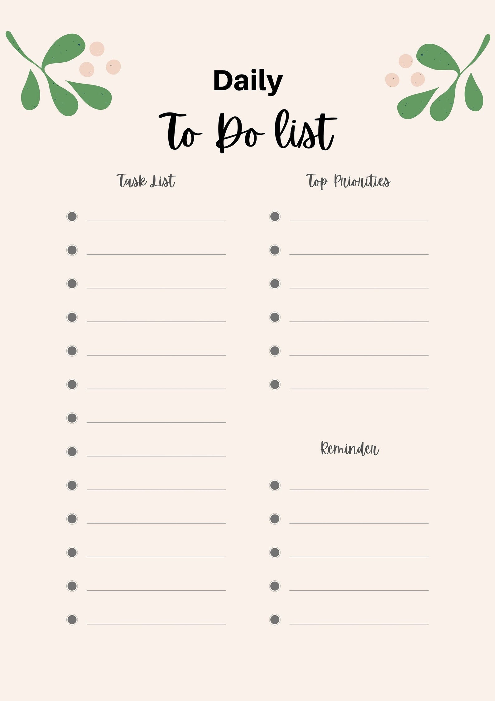 Printable Digital Daily to Do List | Daily Planner | for Your Everyday ...