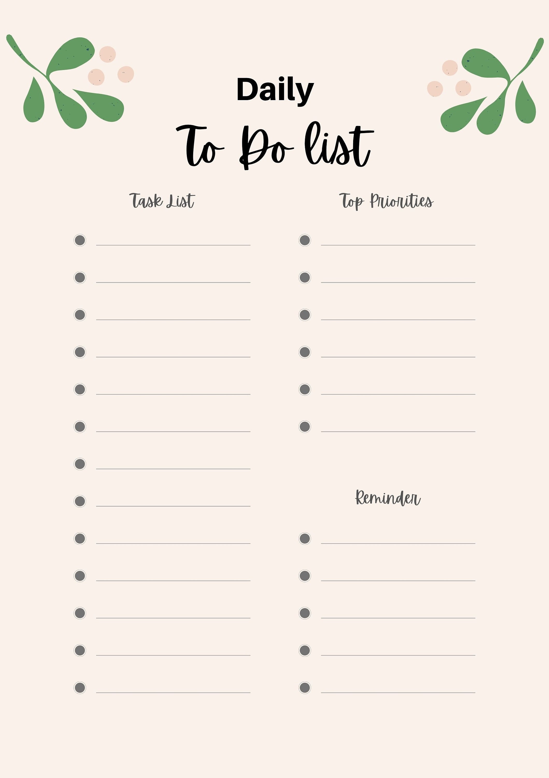 Printable Digital Daily to Do List | Daily Planner | for Your Everyday ...