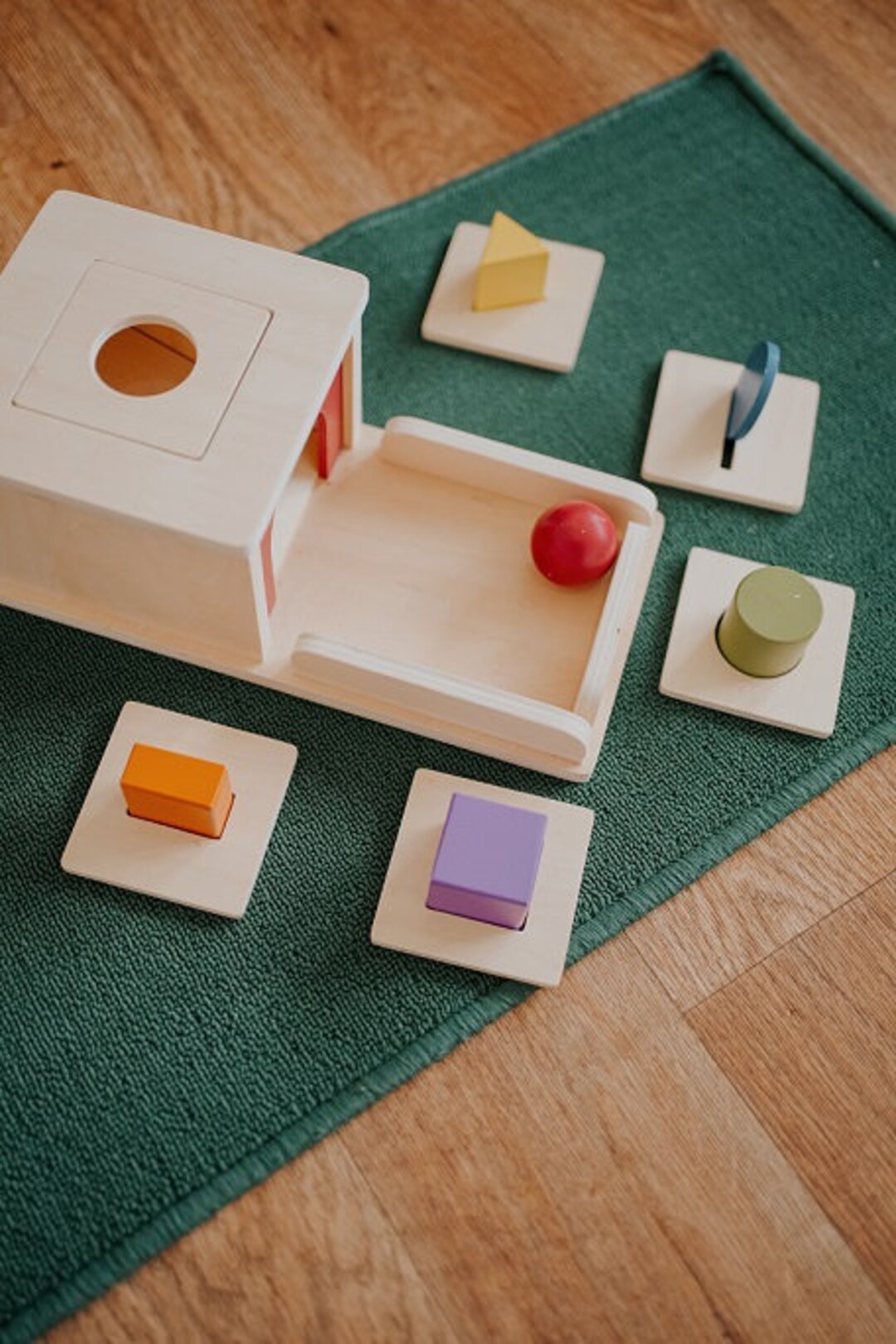 Montessori Object Permanence Box 6-in-1 Wooden Toys for Baby Ball Drop ...