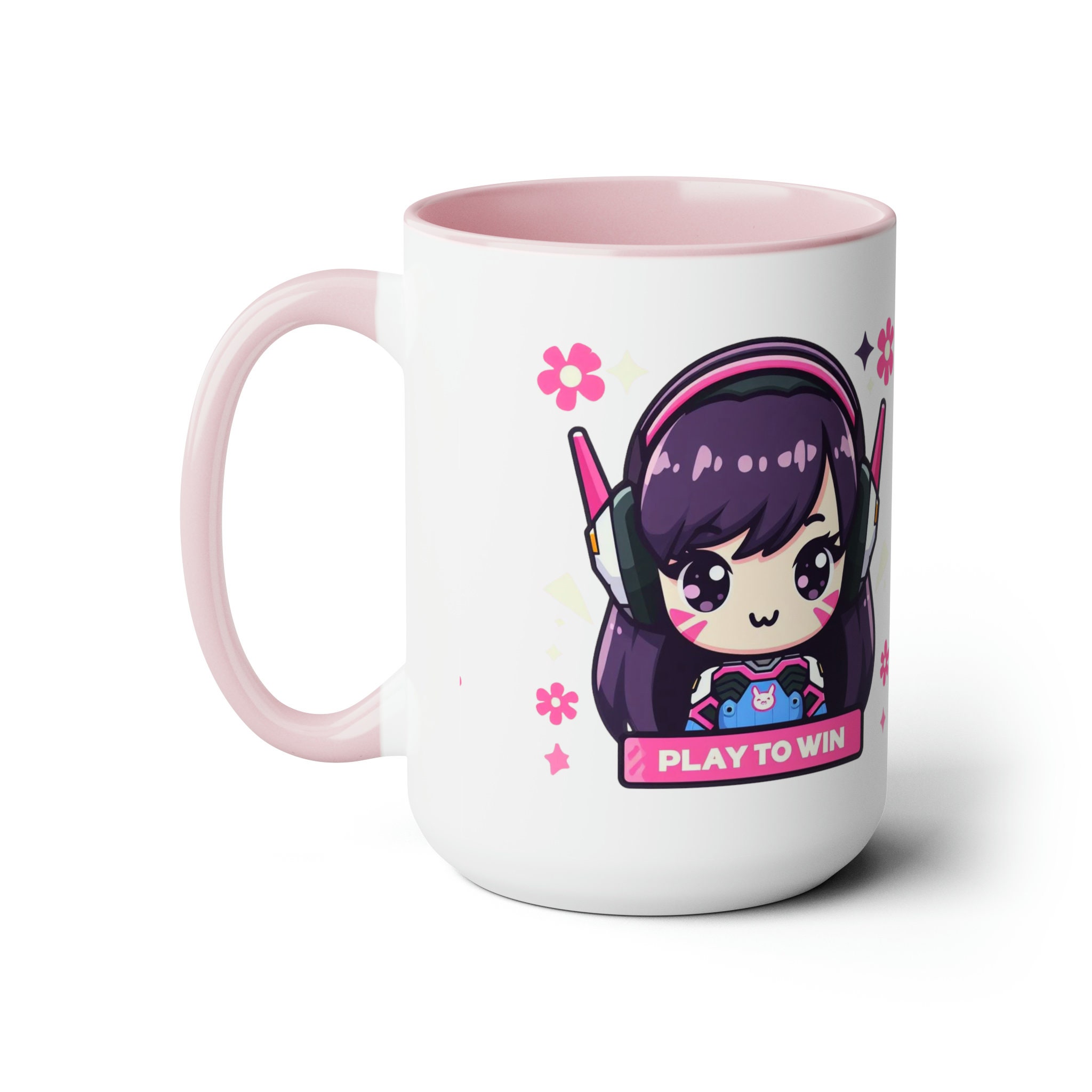 Overwatch 2 D.va Kawaii Mug Chibi Gamer Girl Coffee Cup Cute Anime ...