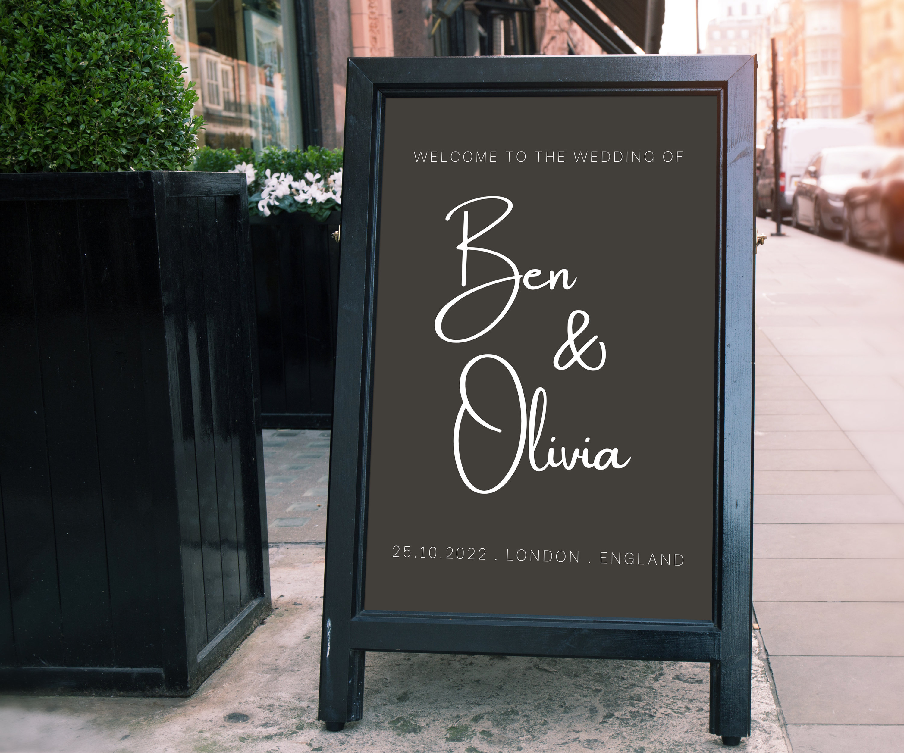 Black Wedding Welcome Sign Wedding Welcome Sign Black Black and White ...