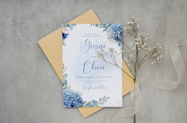 Blue Wedding Invitation Template Wedding Invitation Template Unique ...