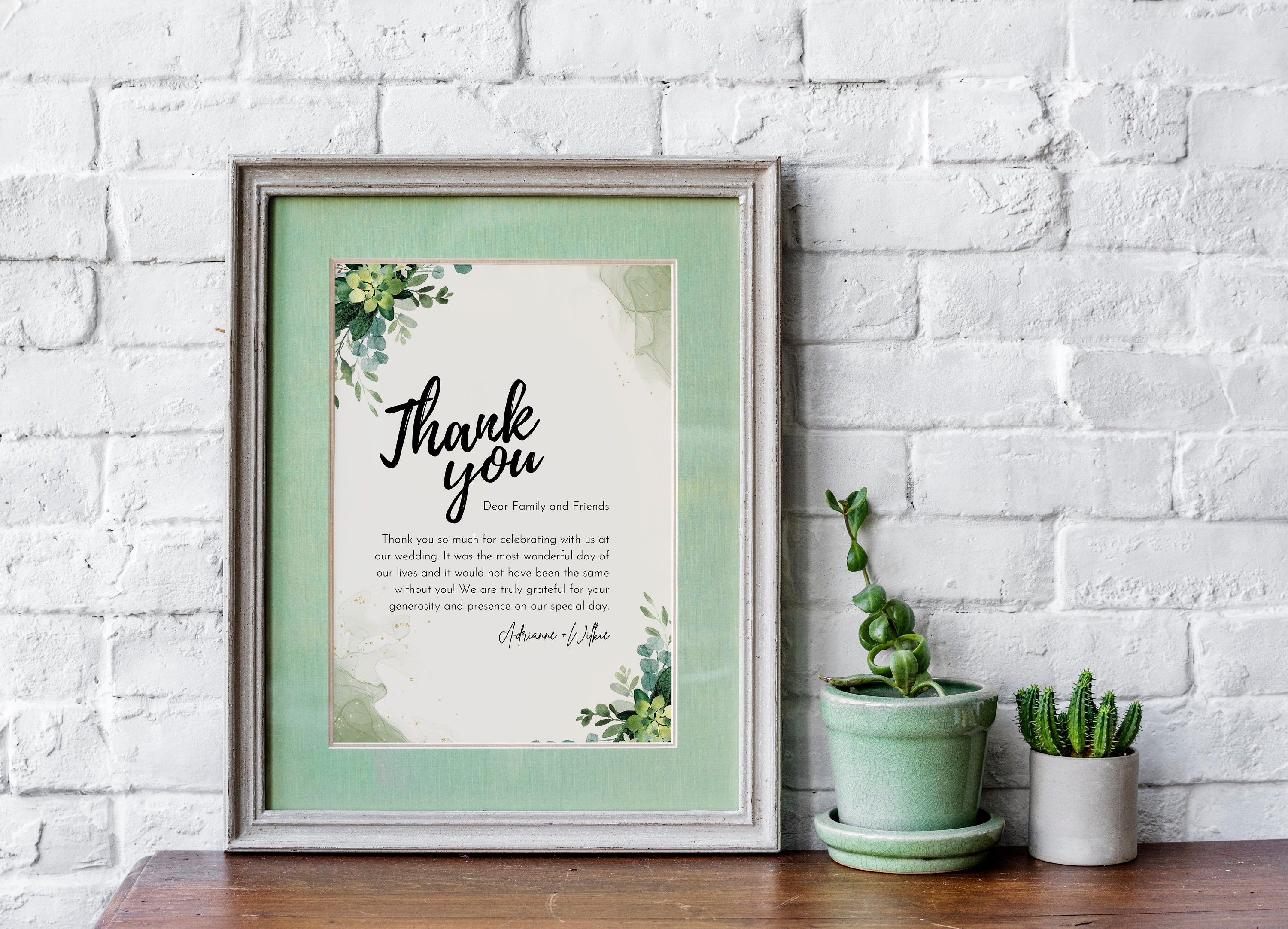 Wedding Thank You Card Template Wedding Plate Thank You Card Thank You ...