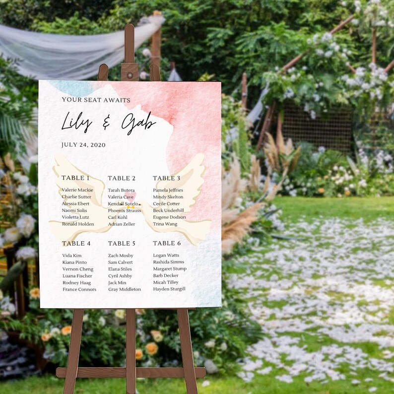 Wedding Seating Chart Template | Wedding Seating Chart | Wedding ...