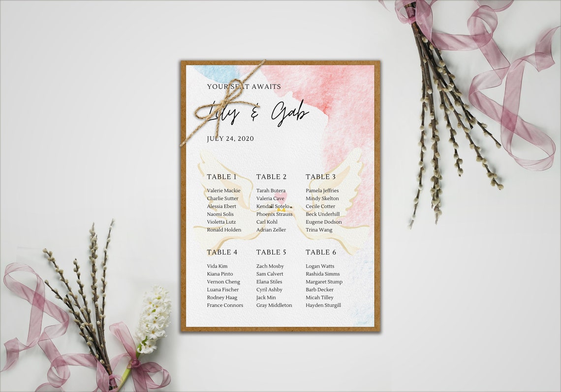 Wedding Seating Chart Template | Wedding Seating Chart | Wedding ...