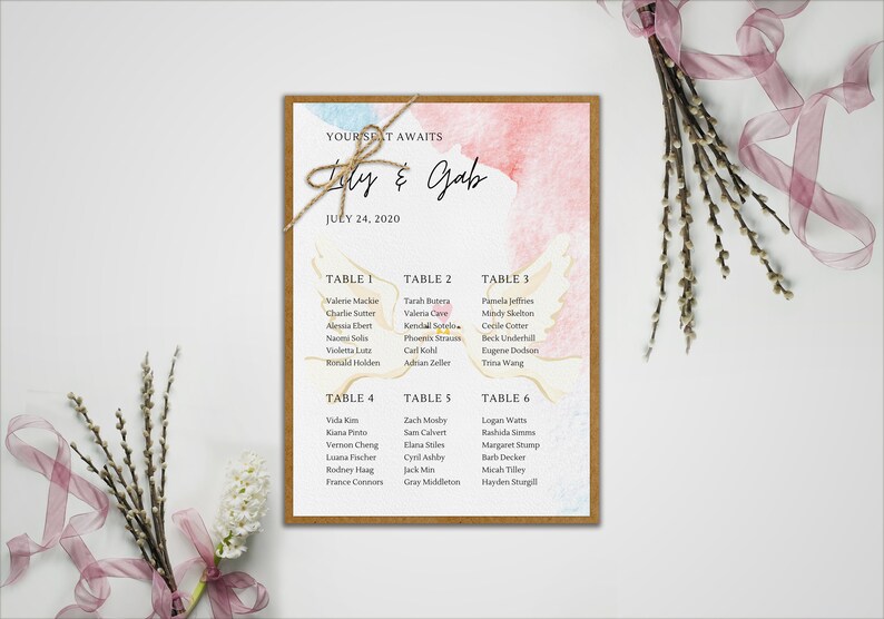 Wedding Seating Chart Template | Wedding Seating Chart | Wedding ...