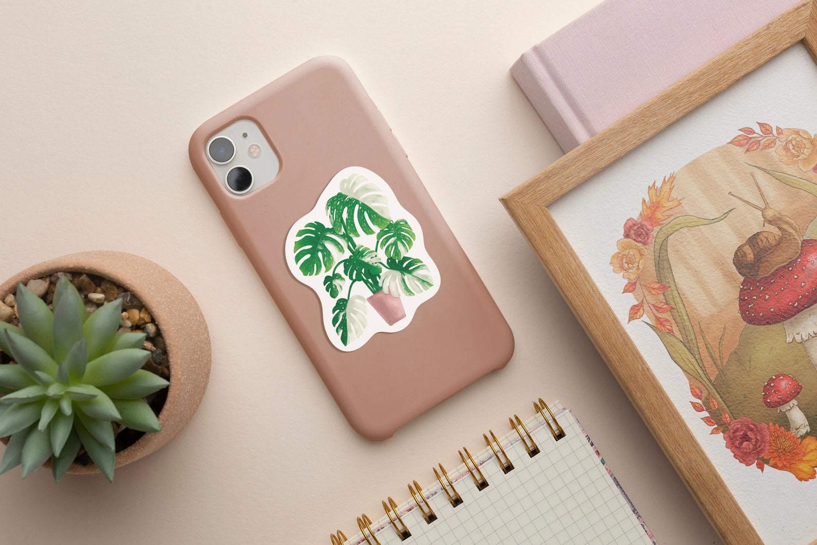 Variegated Monstera Albo Sticker. Great Gift for Her, Mom, Grandma ...