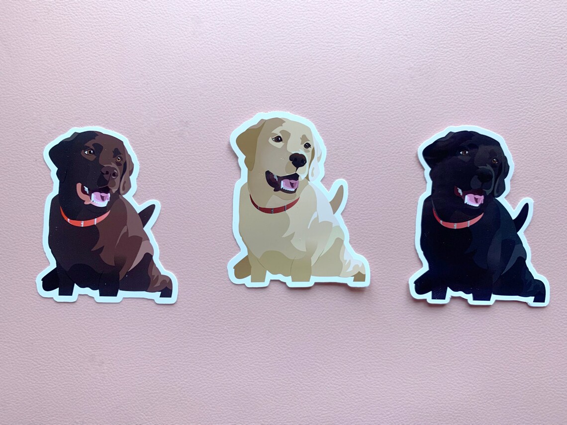 Labrador Retriever Sticker Set. Chocolate Lab Yellow Lab and - Etsy