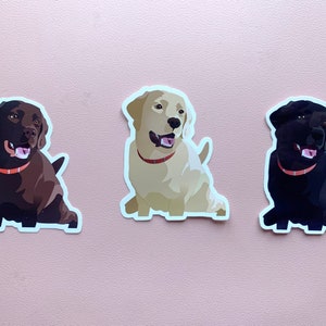 Labrador Retriever Sticker Set. Chocolate Lab, Yellow Lab and Black Lab ...