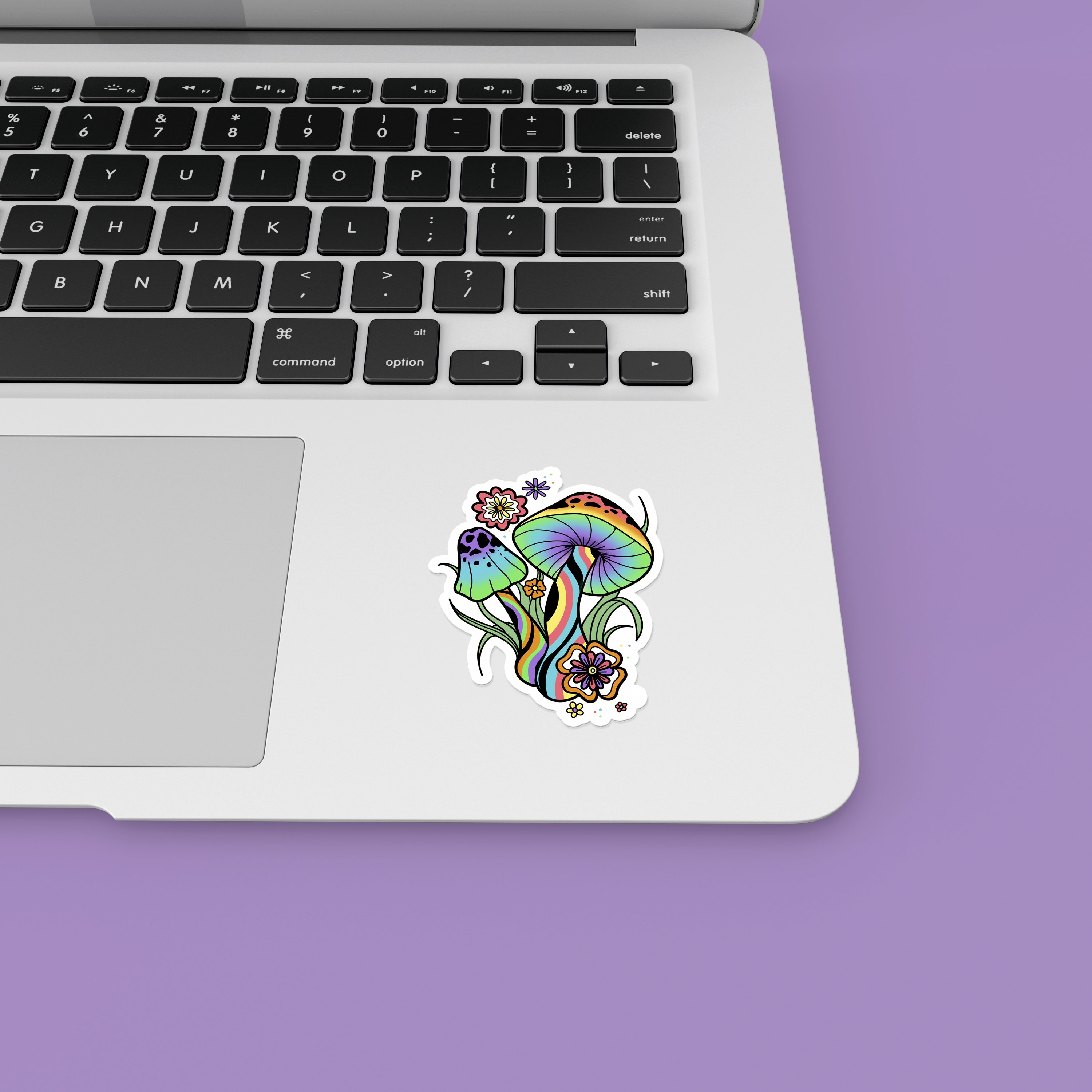 Magical Rainbow Mushroom Sticker. Trippy Psychedelic Laptop Decal. Rave ...