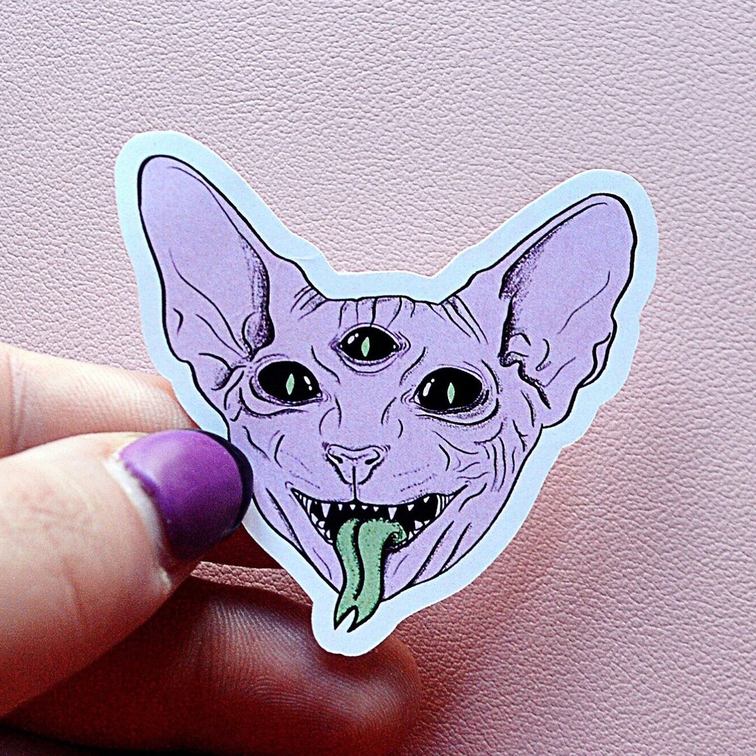 Spooky Sphynx Cat Sticker. Aesthetic Witchy Planner Stickers. for ...