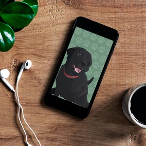 Black Lab Cellphone Wallpaper Background. Digital Download Labrador ...