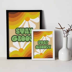 ART PRINT Retro 60s 70s Wall Art. Vintage Boho Room Decor Wall Art ...