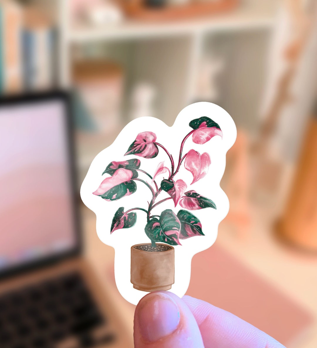 Philodendron Pink Princess Sticker. Great Gift for Her Mom - Etsy