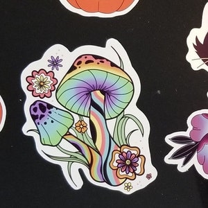 Magical Rainbow Mushroom Sticker. Trippy Psychedelic Laptop Decal. Rave ...