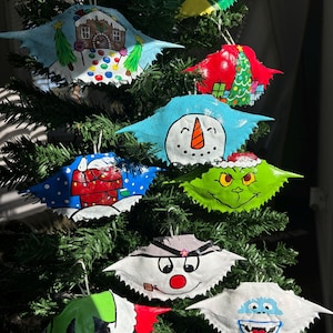 Hand Painted Crab Shell Ornaments - Etsy