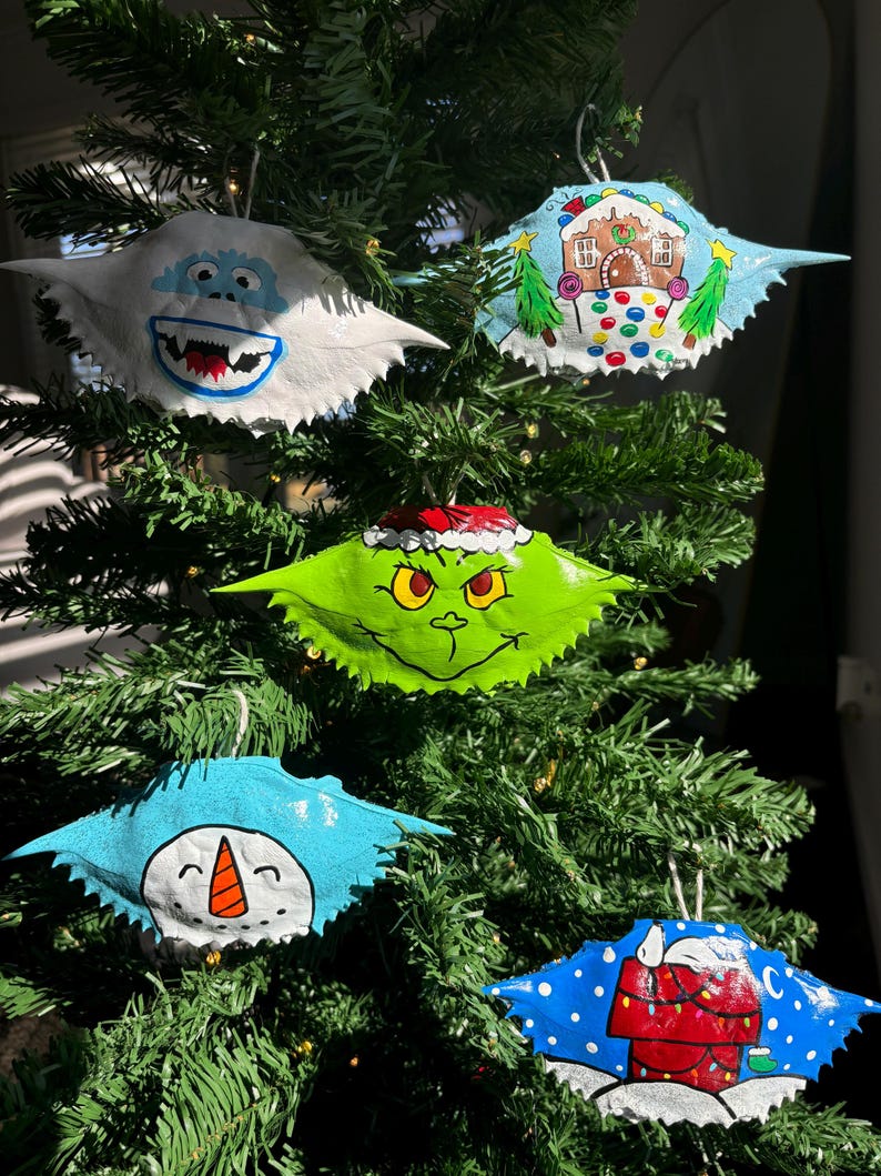 Hand Painted Crab Shell Ornaments - Etsy