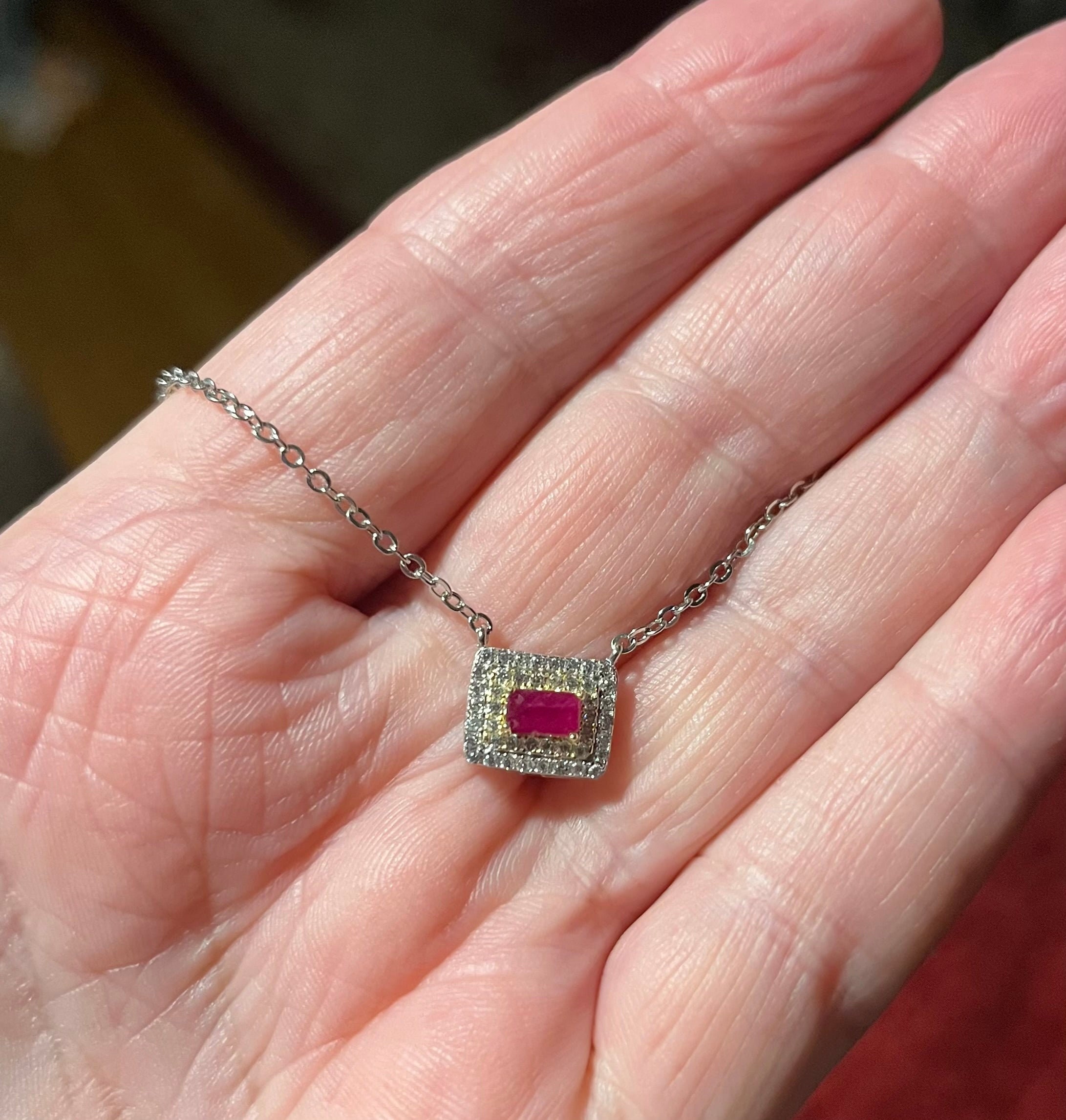 Emerald Cut Ruby Necklace - Etsy