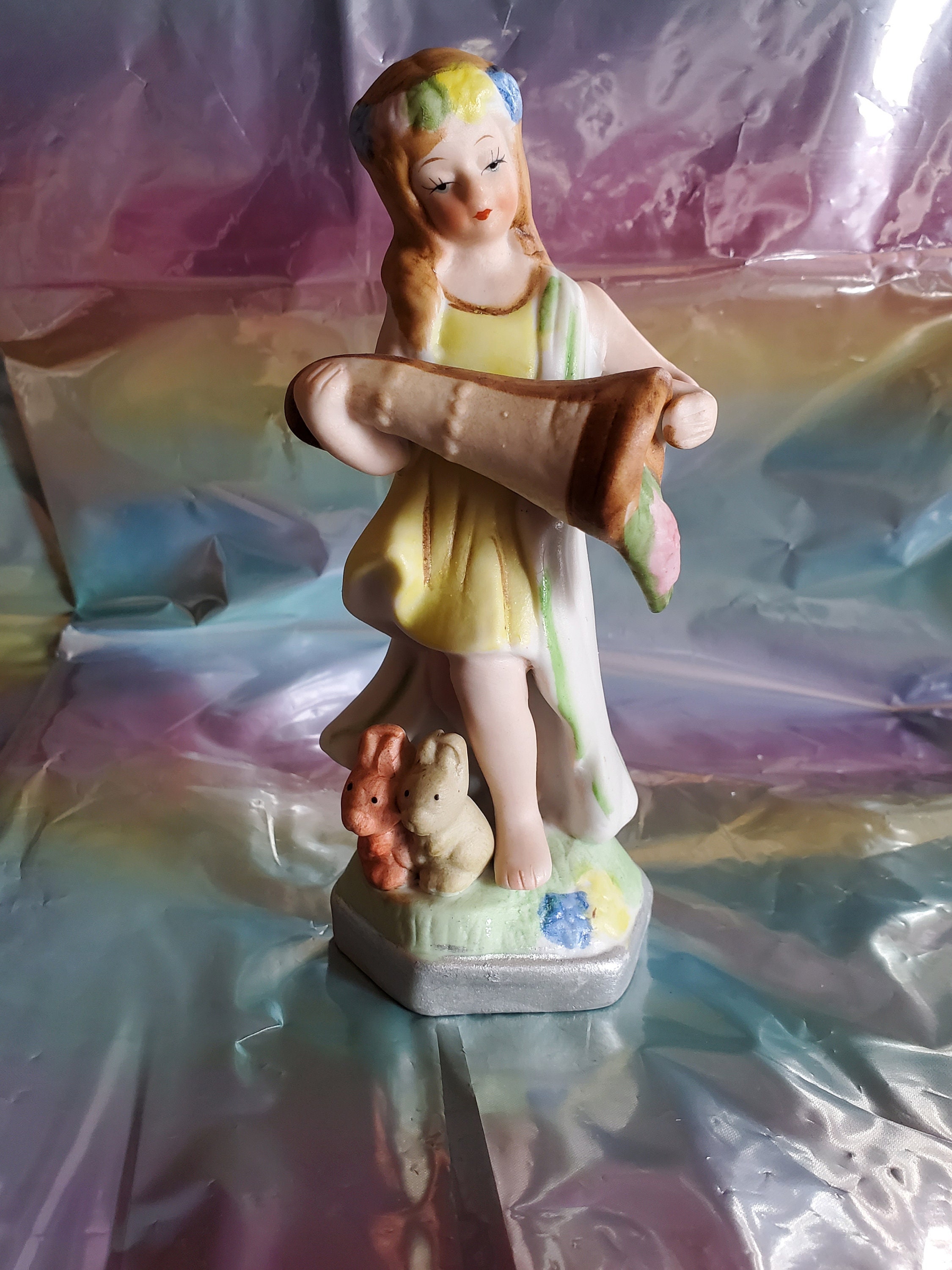 Vintage and Rare Cornucopia Girl Figurine - Etsy