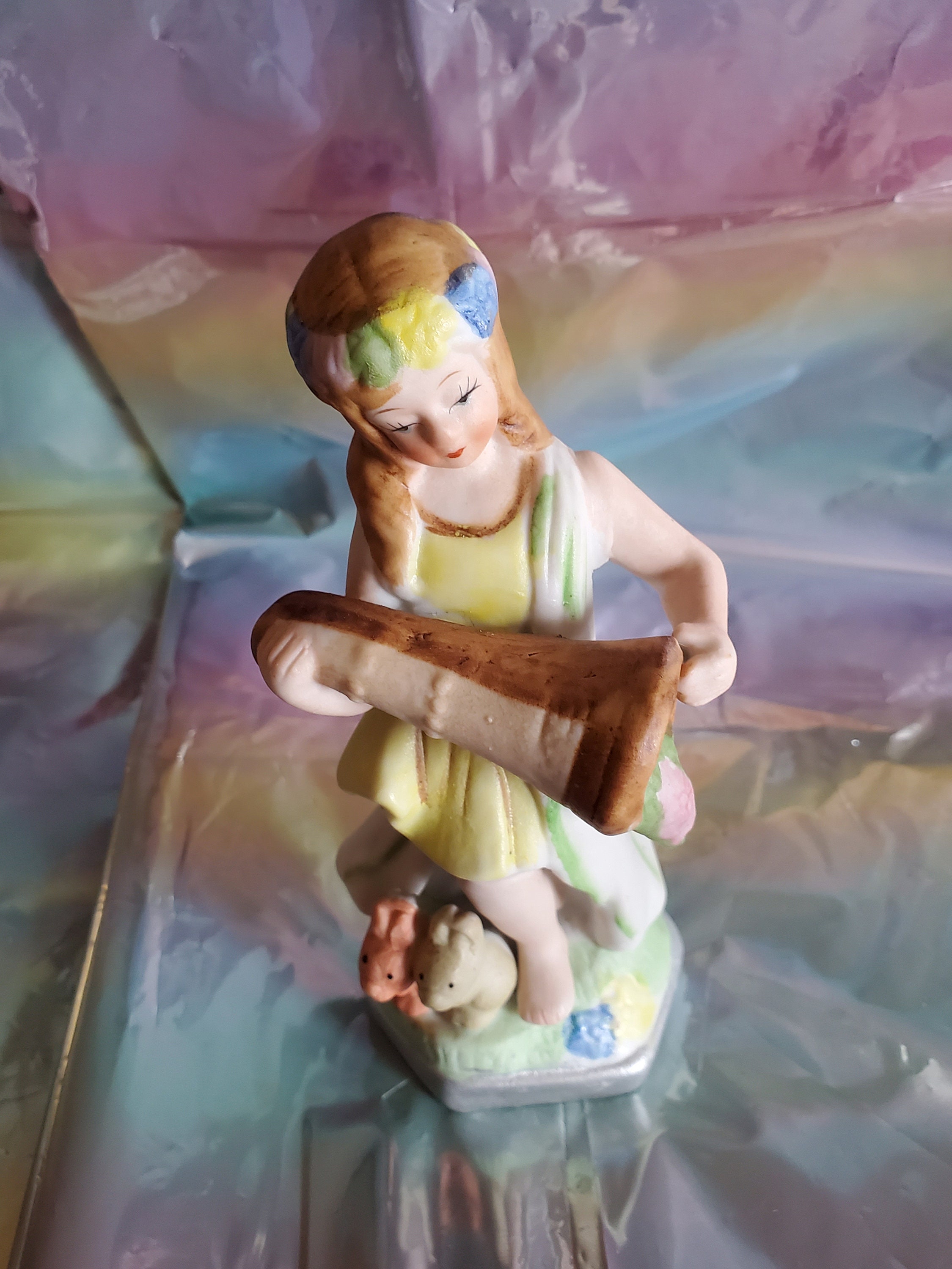 Vintage and Rare Cornucopia Girl Figurine - Etsy