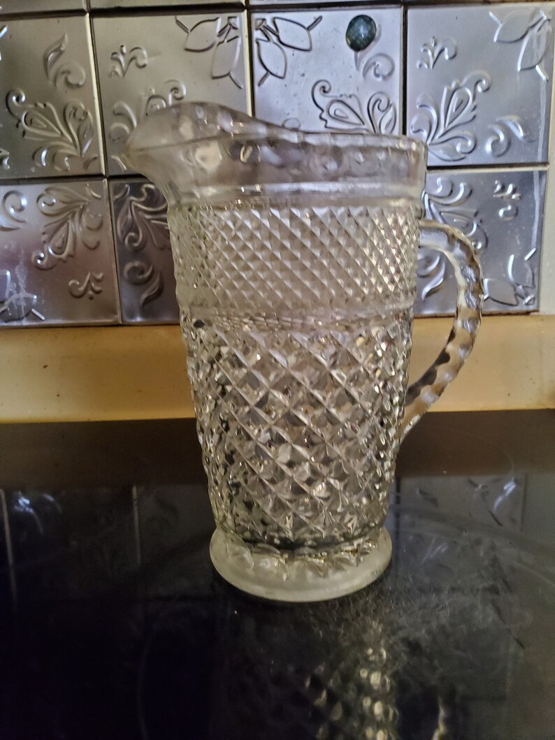 Anchor Hocking Wexford Crystal Pitcher - Etsy