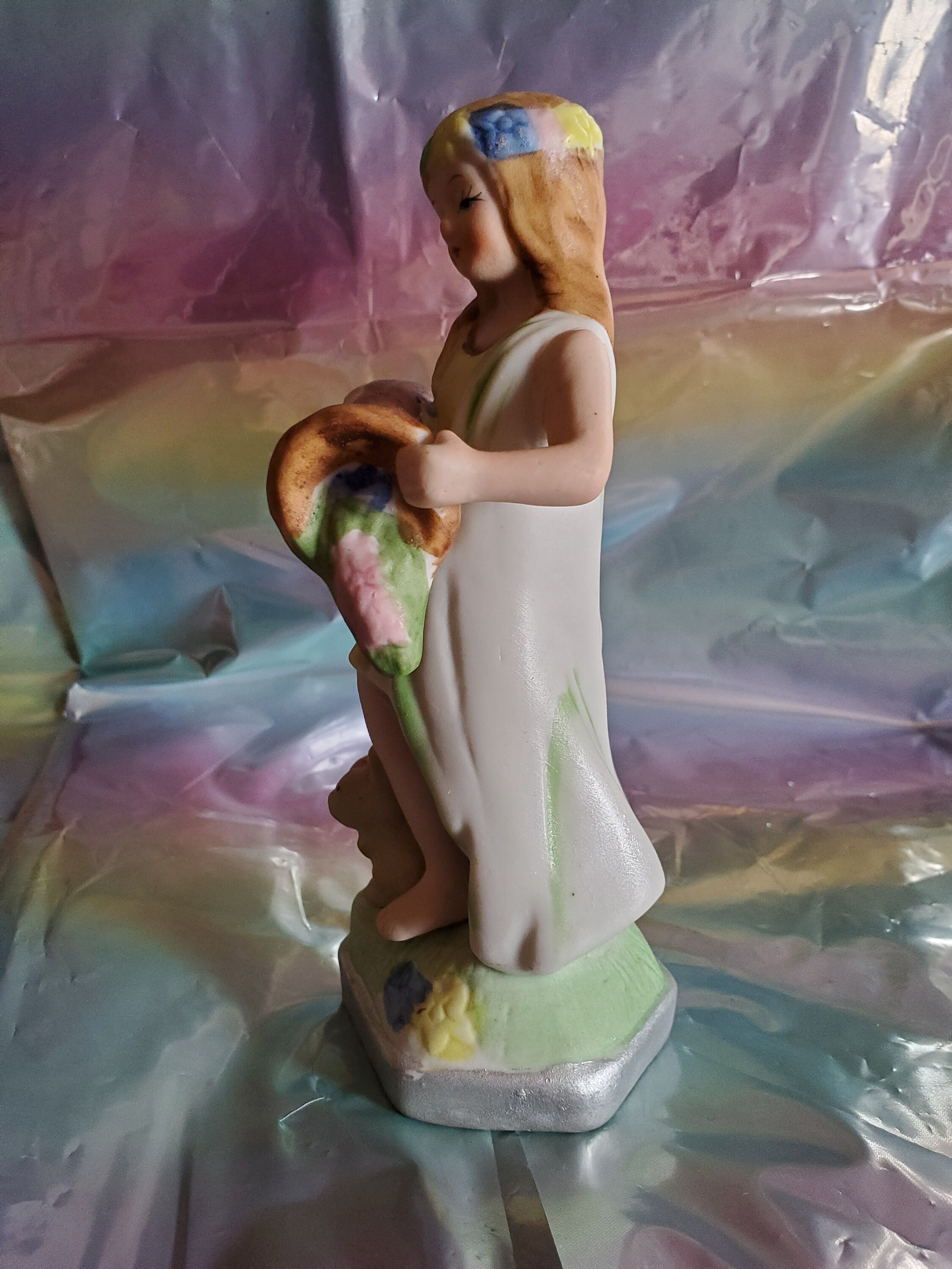 Vintage and Rare Cornucopia Girl Figurine - Etsy