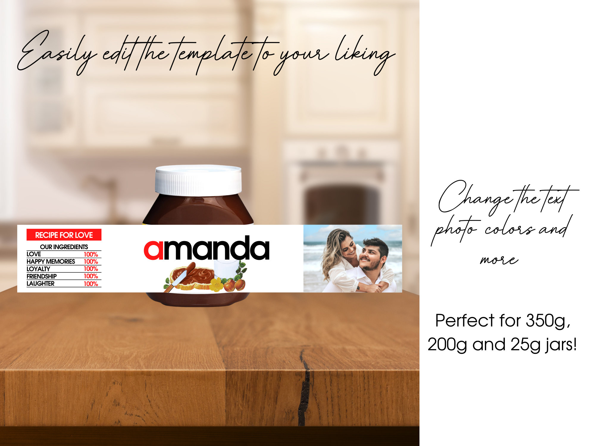 Easily Customizable Nutella Label Template - Etsy UK