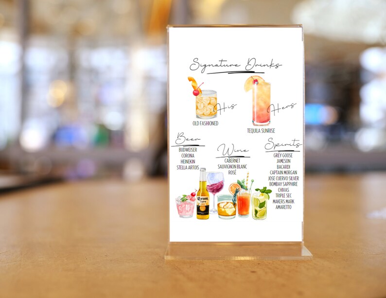 Digital Bar Menu - Etsy