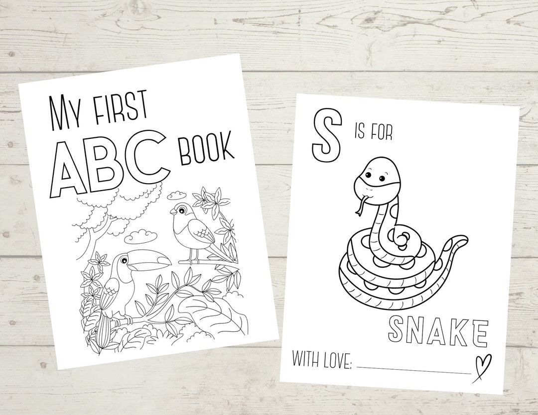 Blank Alphabet Book, Coloring Pages, 2 Sizes Included, Instant Download ...