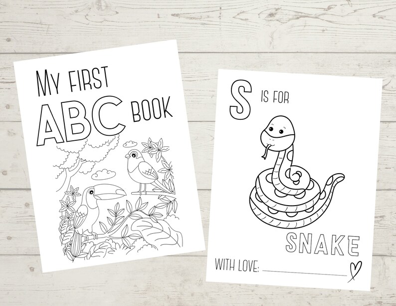 Blank Alphabet Book, Coloring Pages, 2 Sizes Included, Instant Download ...