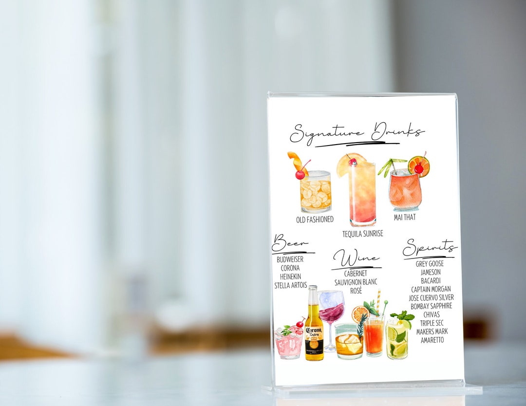 Digital Bar Menu - Etsy