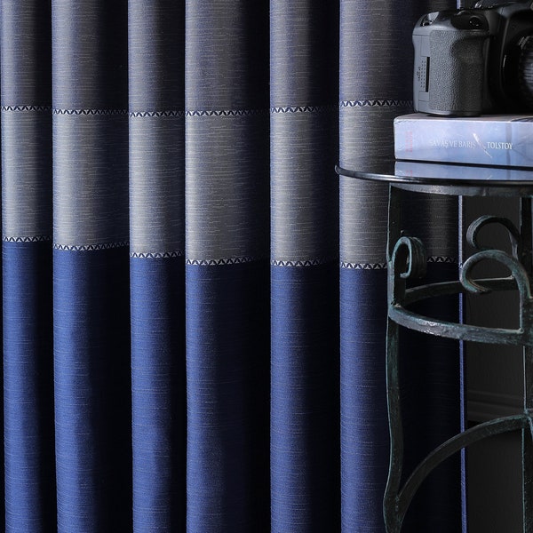 Navy Blue Curtains - Etsy